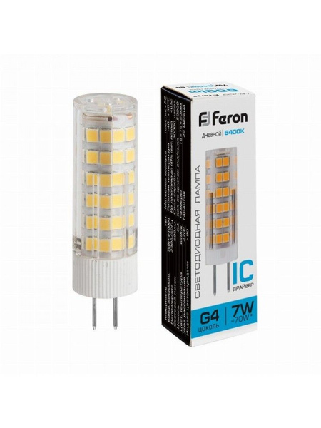 Лампа светодиодная led Feron LB-433 G4 7Вт 175-265В 6400K 25865 - (упак. 10 шт.) купить на OZON ...