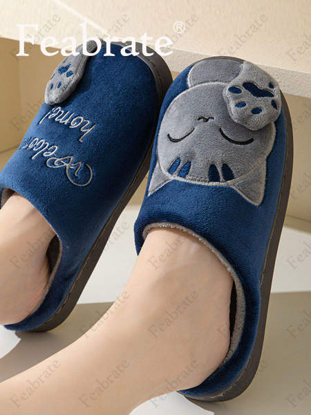 Тапочки Женский, Мужской Feabrate, размер 39, 40 синий Круглый нос На любой сезон купить c ...