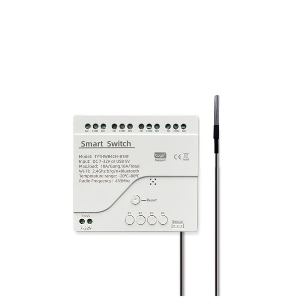 Tuya WiFi DC 7-32 В 4-Канальный Умный Выключатель С Датчиком ...