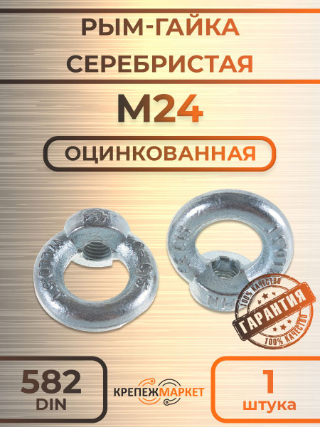 Рым-гайка M24 DIN 582, оцинкованная, серебристый (1 шт.) купить на OZON ...