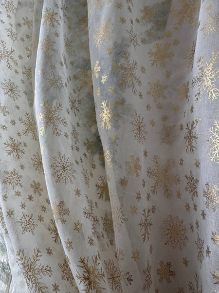 Тюль со снежинками Новогодняя 400х230 купить на OZON по низкой цене (2957646286)