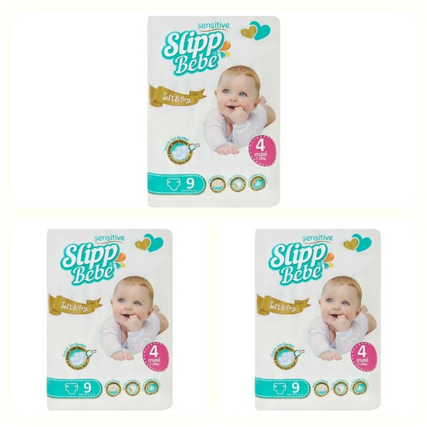 Slipp Bebe Подгузники детские №4, (7-18 кг), 9 шт/уп, 3 уп/ купить на ...