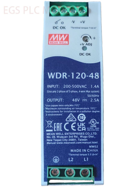Новый оригинал Источник питания MEAN WELL WDR-120-48 купить на OZON по ...
