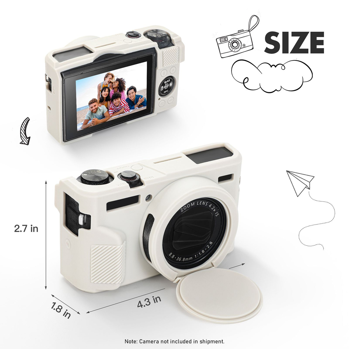 Силиконовый чехол для Canon PowerShot G7X Mark II: мягкий, нескользящий ...