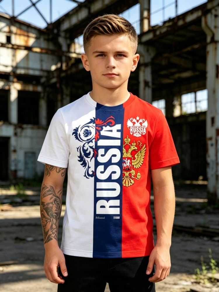 Футболка для малышей Мальчики Handsome-Bear Герб, Флаг Полиэстер FR ...
