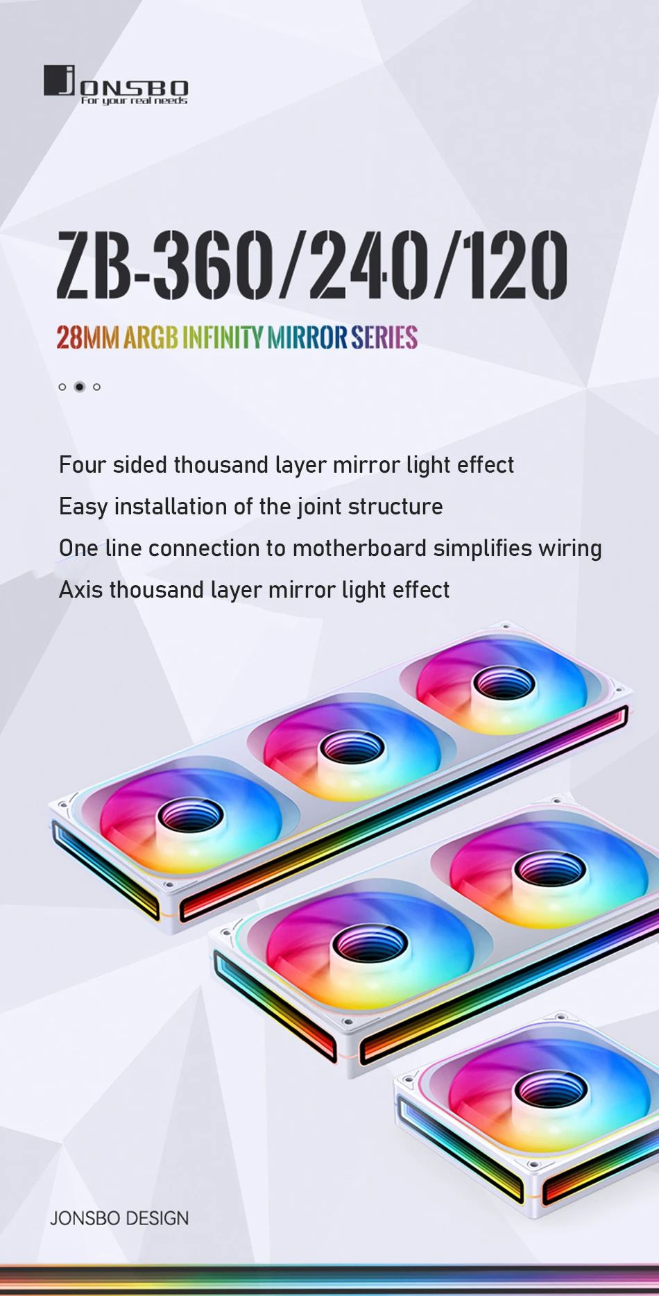 JONSBO ZB-120/240/360 Вентилятор для охлаждения компьютера Building ...