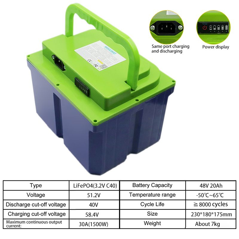Новый аккумулятор 48V 20Ah LifePo4 EVE C40, содержащий 16S1P фосфат ...