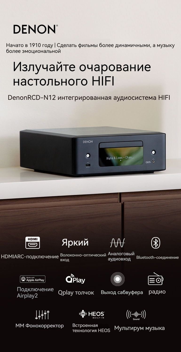 Флагманская модель CD-усилителя DENON RCD-N12 с функцией потоковой ...