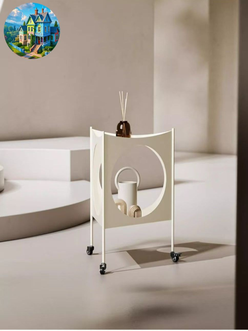 Журнальный стол Q1.02.Журнальный столик из итальянской каменной плиты, круглый журнальный столик ...