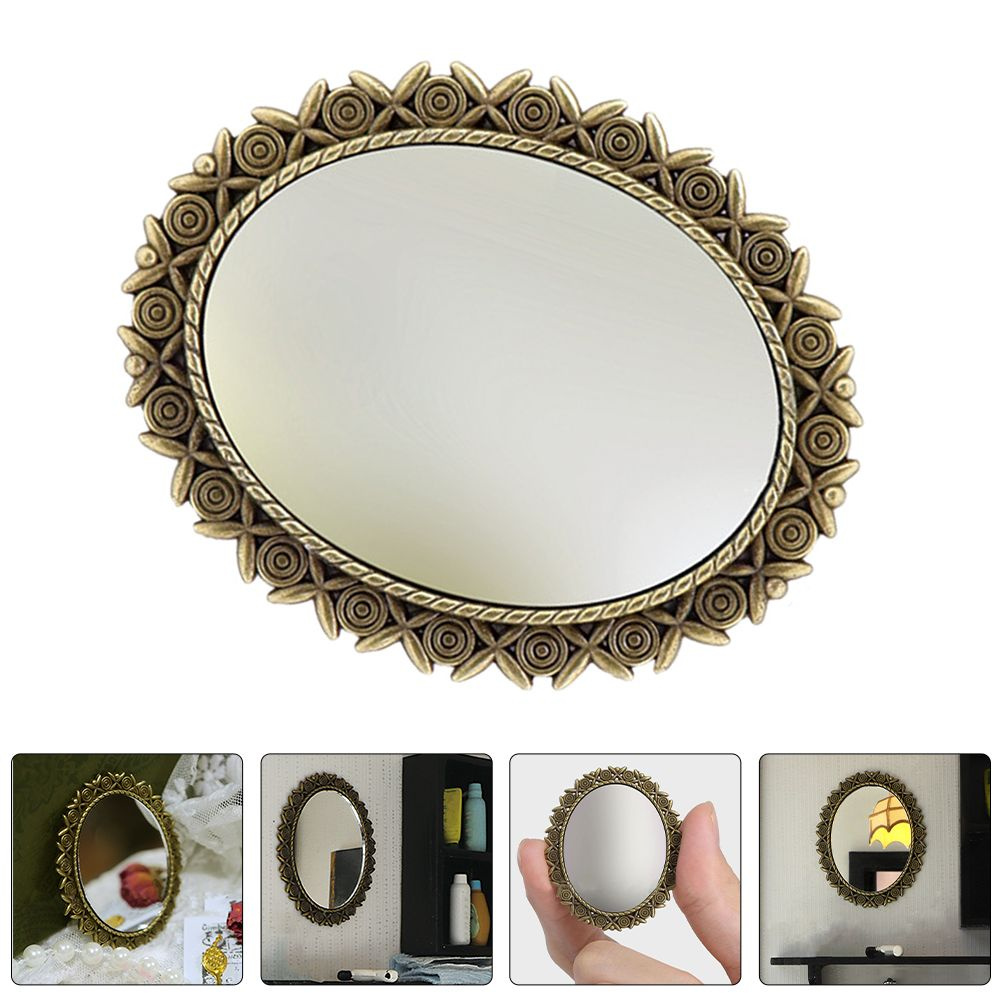 Миниатюрное Зеркало Винтажной Бронзовой Оправы Для Домика 4 90X3 90X0 ...