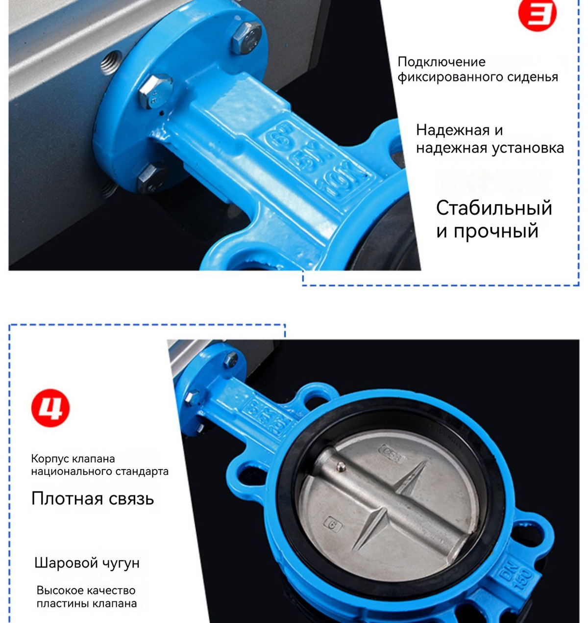 DN100 Затвор дисковый поворотный с пневмоприводом, Быстрозапорный клапан из нержавеющей стали ...