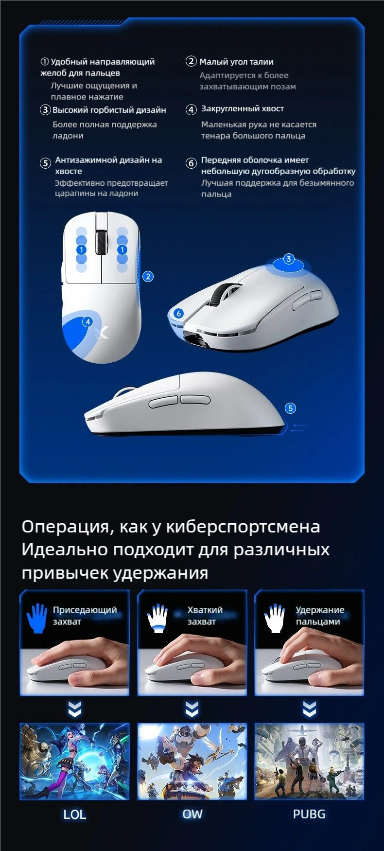 Игровая мышь беспроводная беспроводная L7 Ultra мышь , голубой,MCHOSE ...