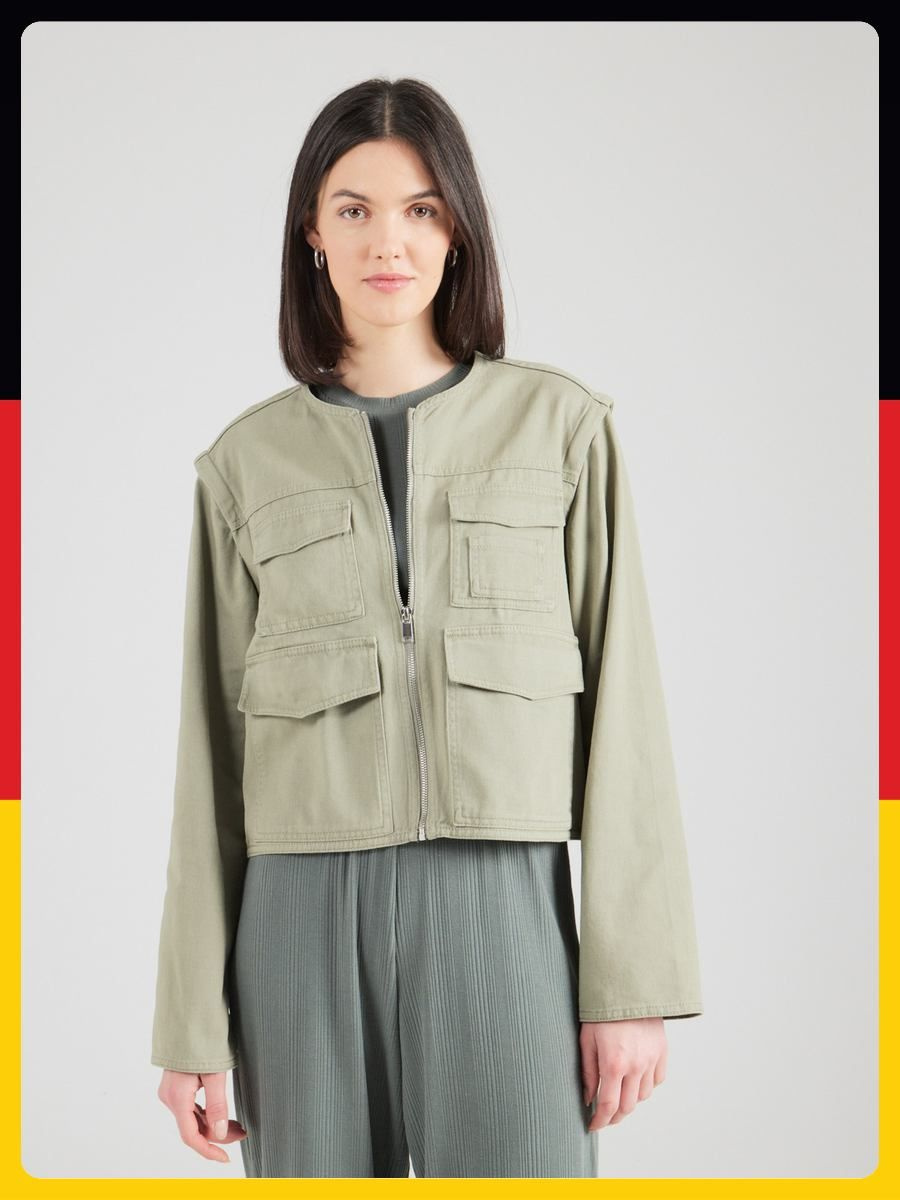 Куртка Женский MONKI хаки, размер 44, 46 Демисезон Не указана купить c ...