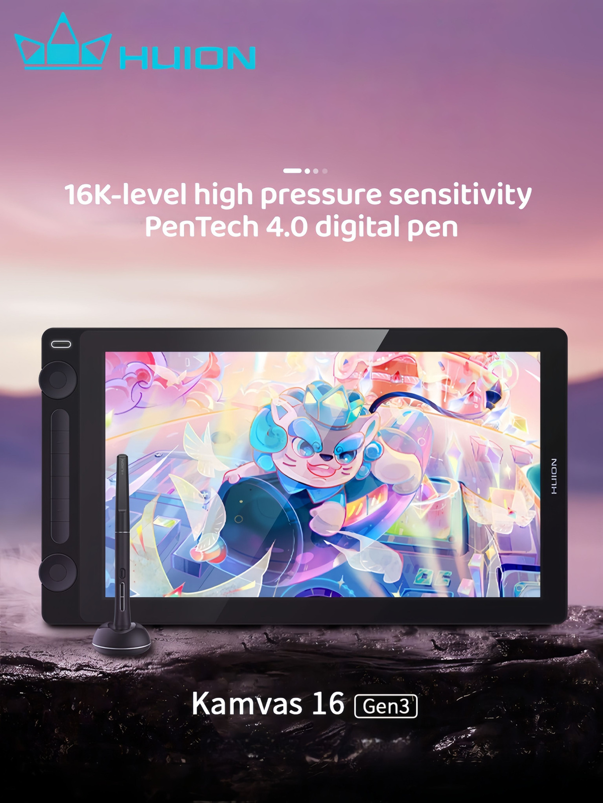 Графический экран Kamvas, iOS, Mac OS, 16384 уровней, черный матовый12 ...