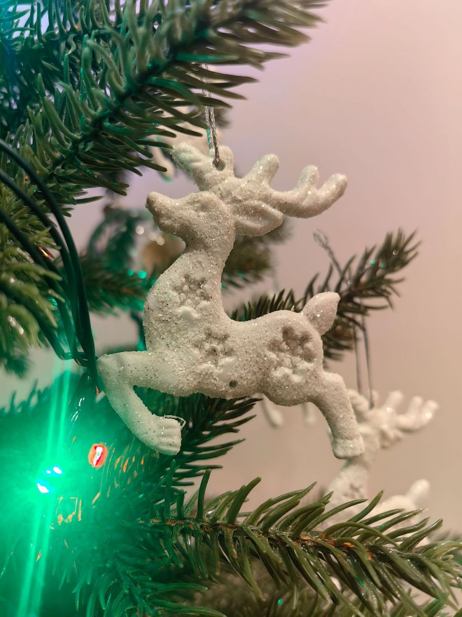 Олени с блёстками 4 шт. новогодние ёлочные игрушки купить c доставкой ...