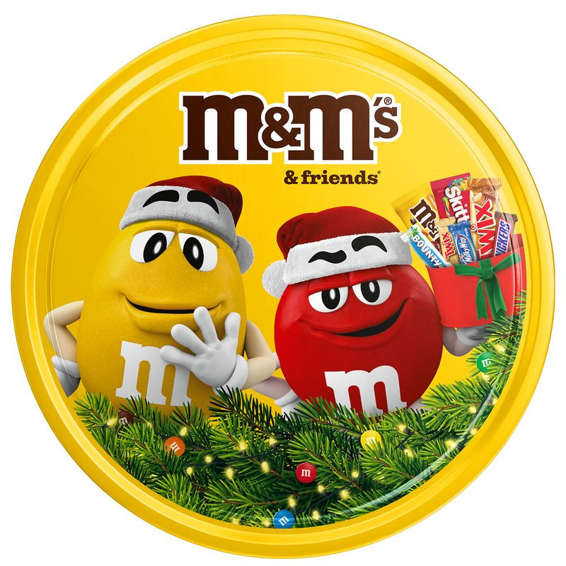 Новогодний подарок набор сладостей M&M's & Friends Банка, набор конфет ...