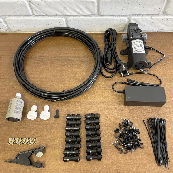 Комплект туманообразования Green Helper 12м MNS-12-60 с насосом высокого давления 60 Вт (8 атм ...