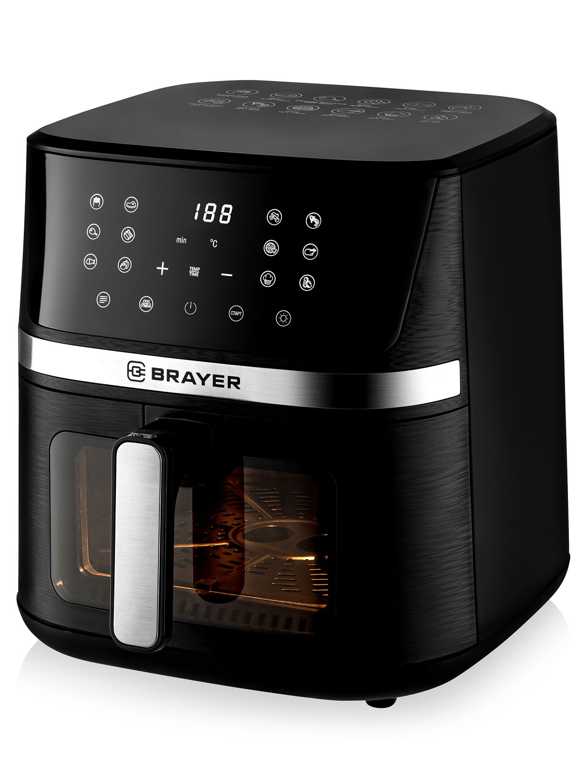 BRAYER Аэрогриль Аэрогриль BR2038, черный, серебристый купить на OZON по низкой цене (3378916002)