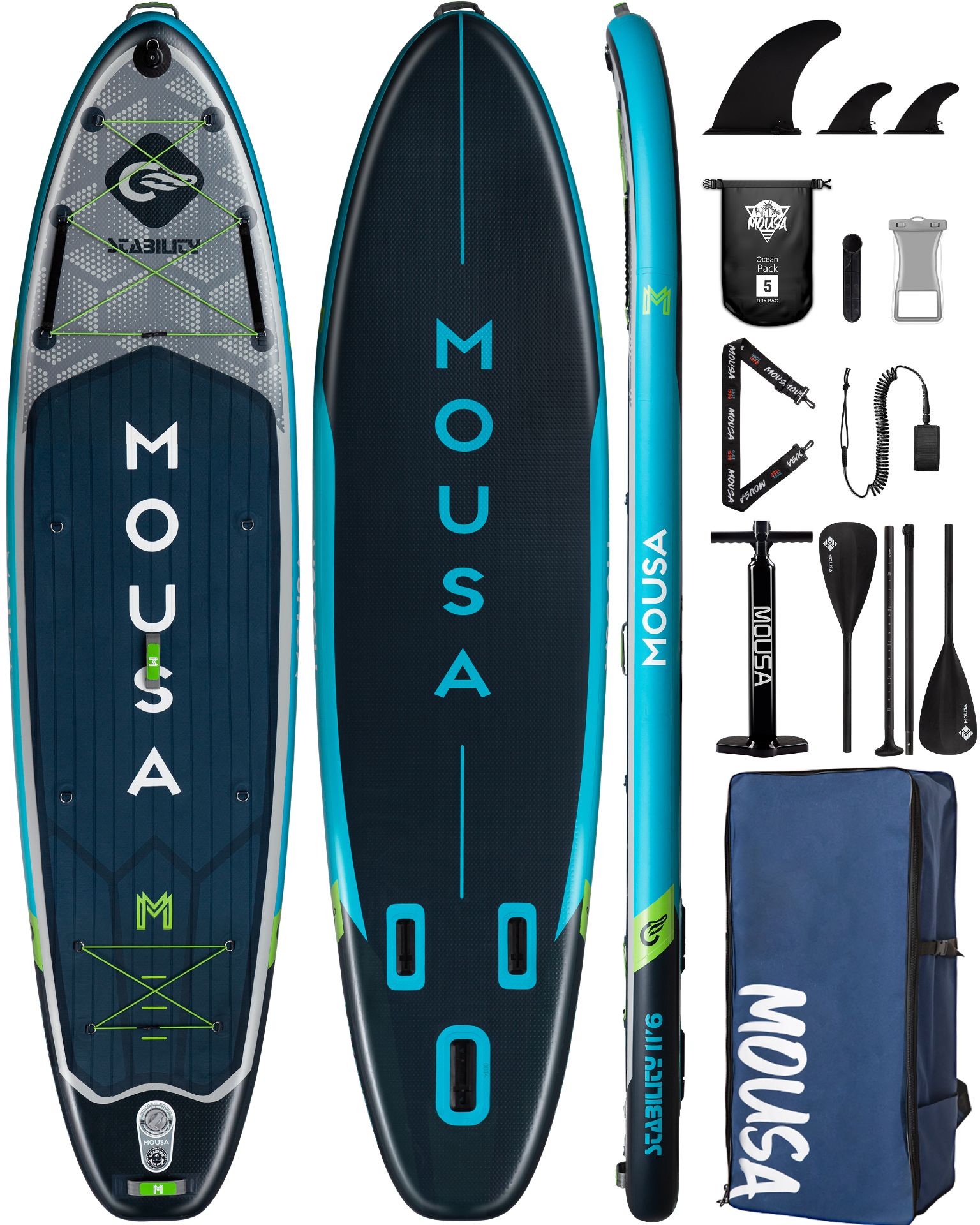 Надувной сапборд MOUSA Crocodile Grey 11'6'' 350-86-15 см, Sup борд ...