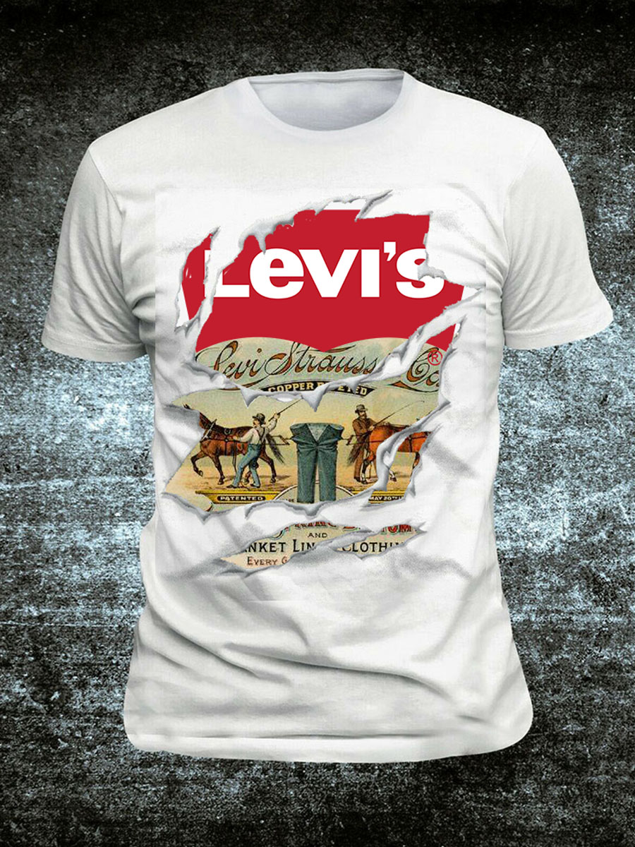Футболка Мужской, Женский Levi's белый Короткий, размер 50 Хлопок ...