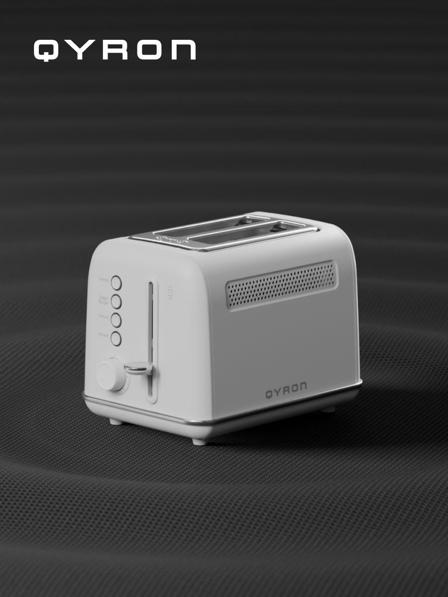 Тостер QYRON TS602 белый, 7 степеней обжарки, режимы бейгл и бургер ...