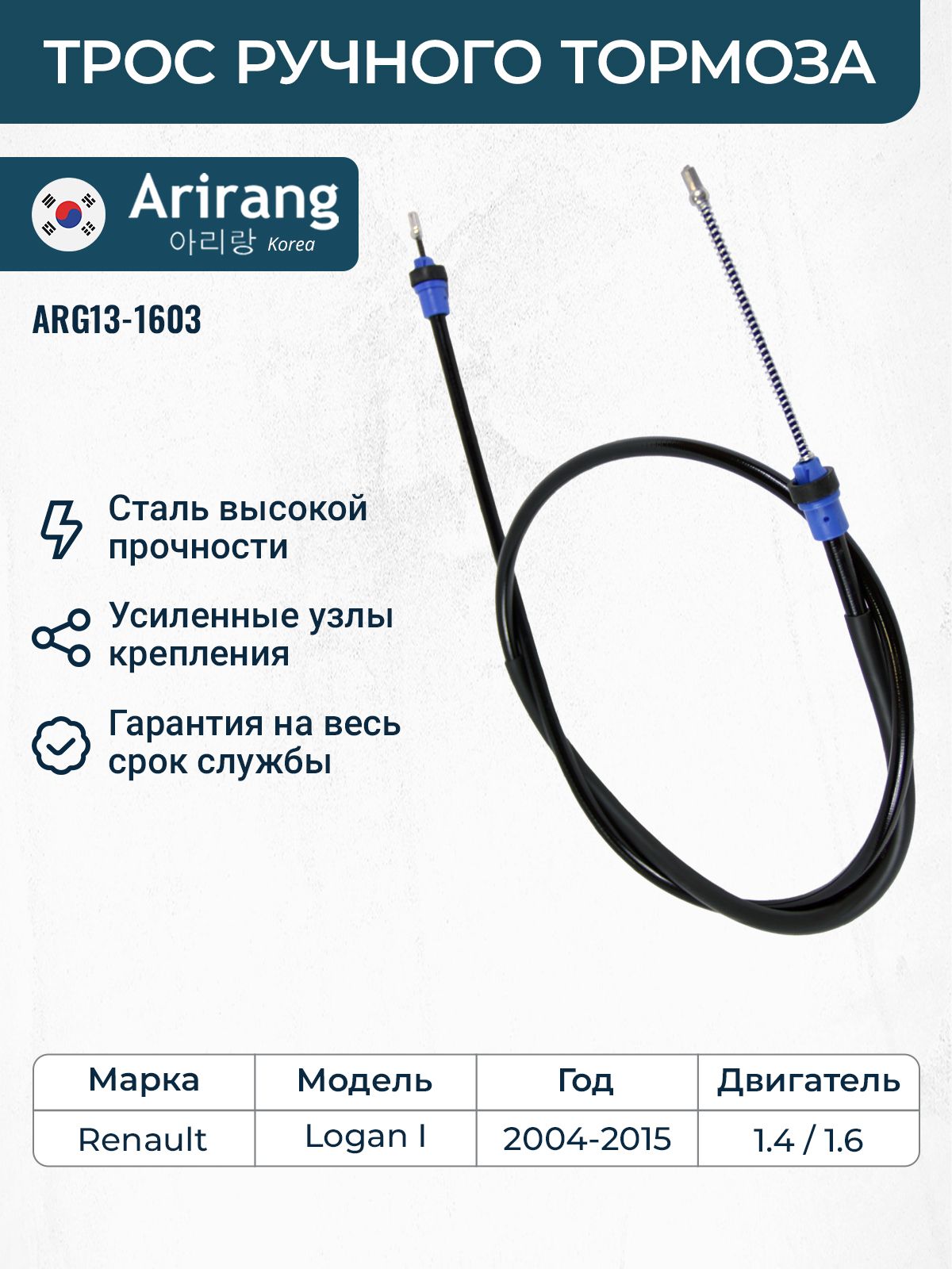 Трос ручного тормоза для Рено Логан 1 / OEM 6001547168 купить на OZON ...