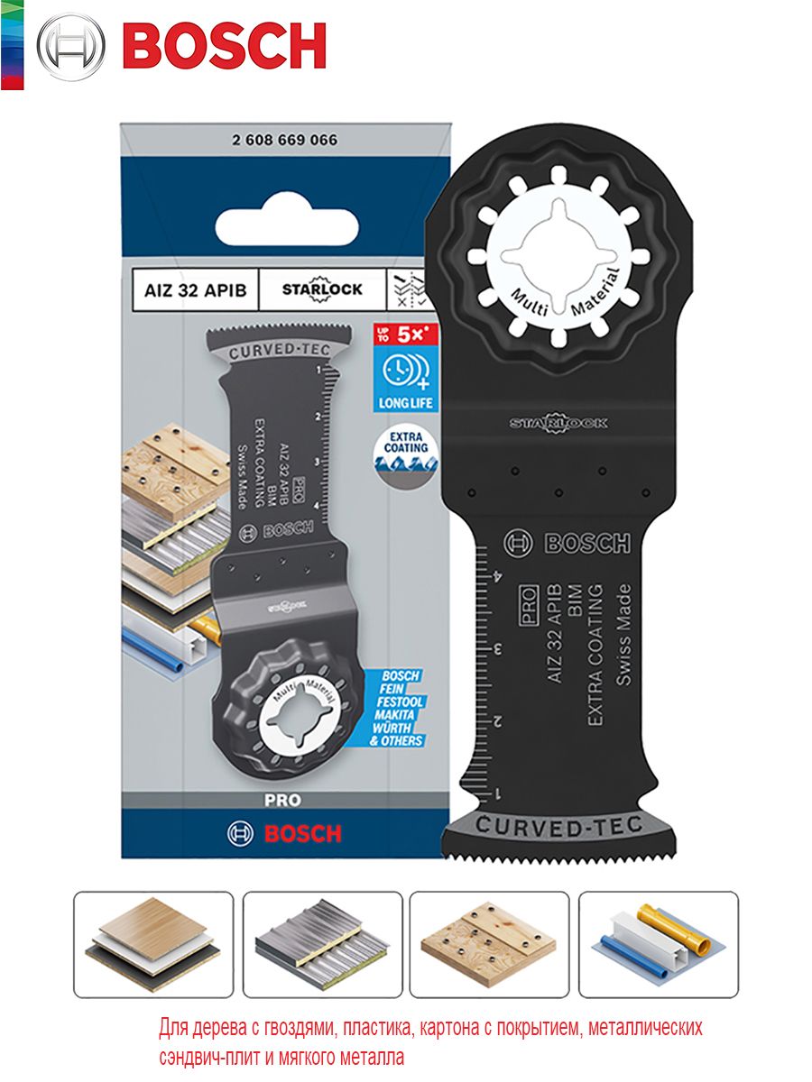 Насадка для реноватора Bosch starlock AIZ 32 APIB для резки дерева и ...