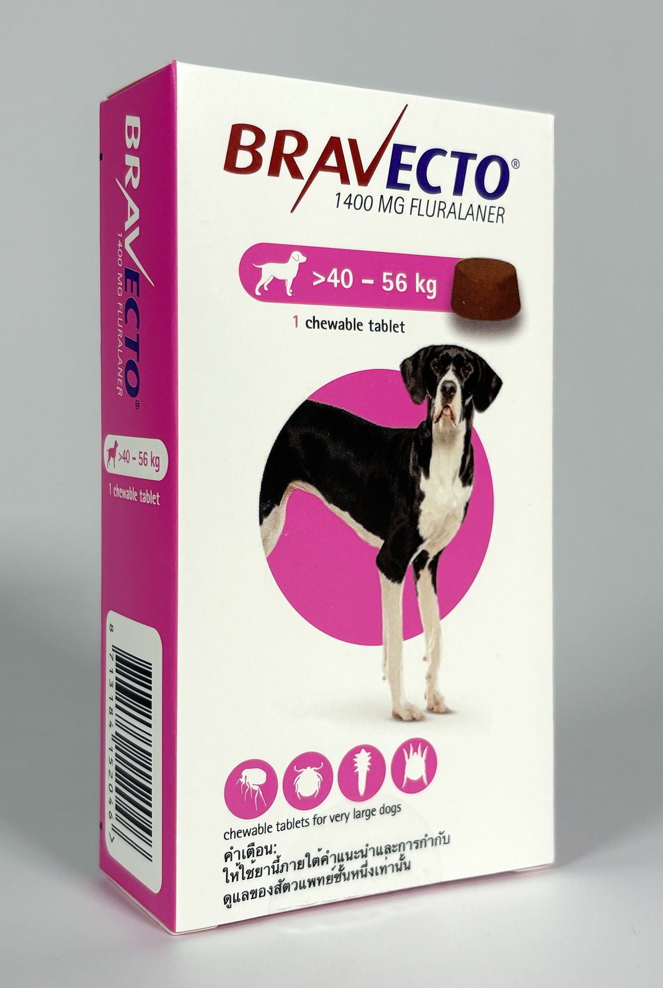 (BRAVECTO DUACT) Для собак от 40 до 56 кг, 1400 м.г., 1 таблетка ...