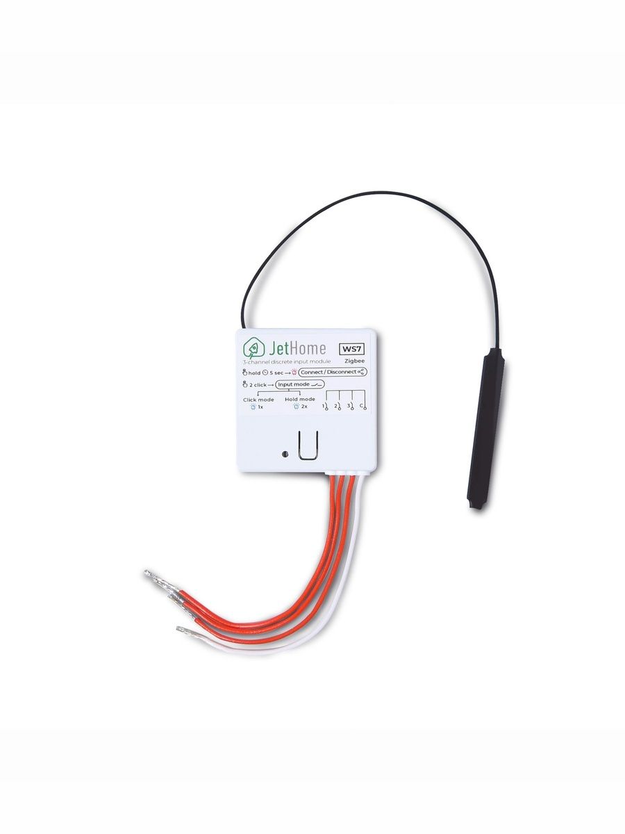 JetHome WS7 трехканальный беспроводной Zigbee-модуль дискретных входов ...