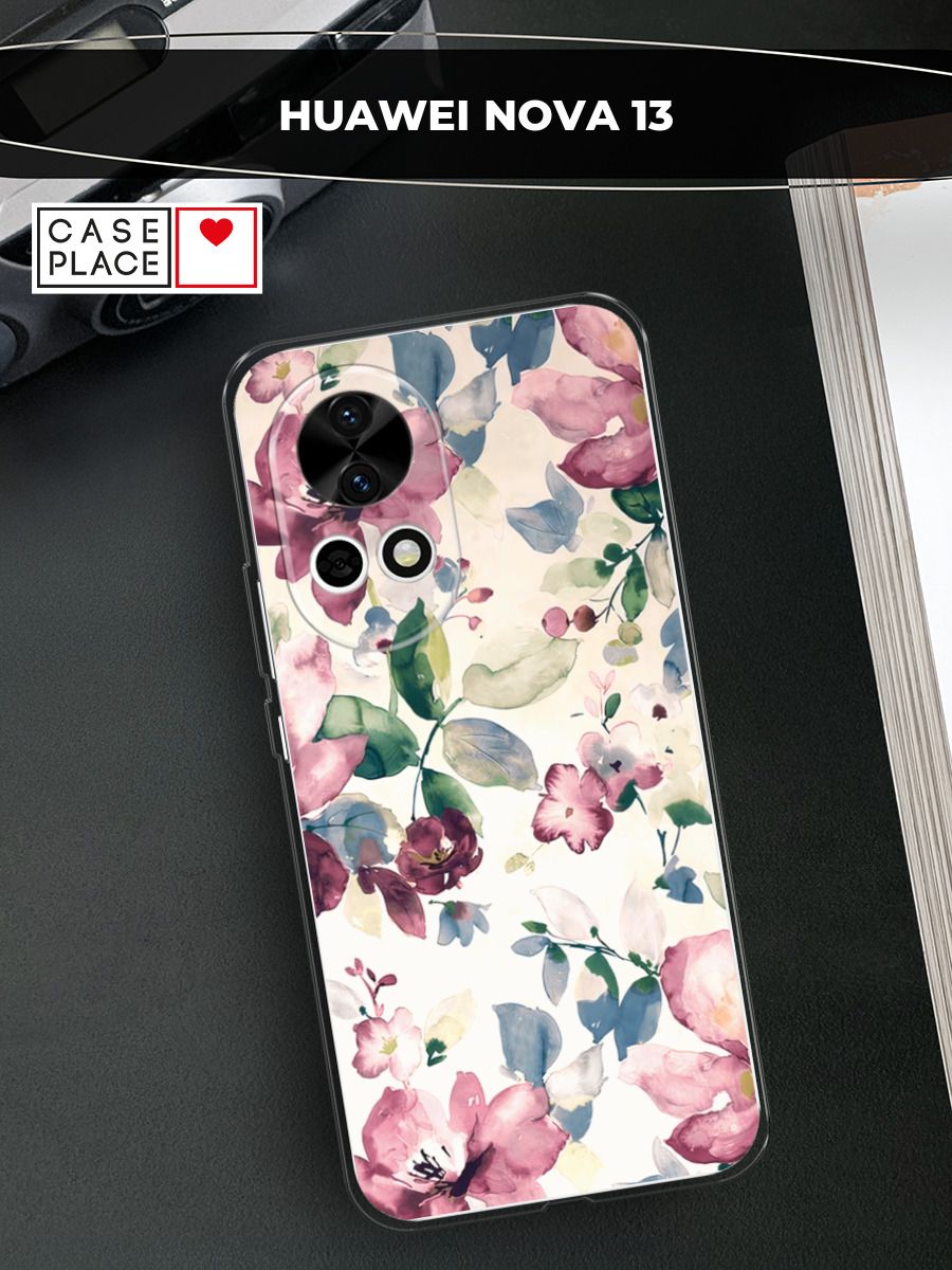 Силиконовый чехол на Huawei Nova 13 / Хуавей Нова 13 с цветочками купить на OZON по низкой цене ...