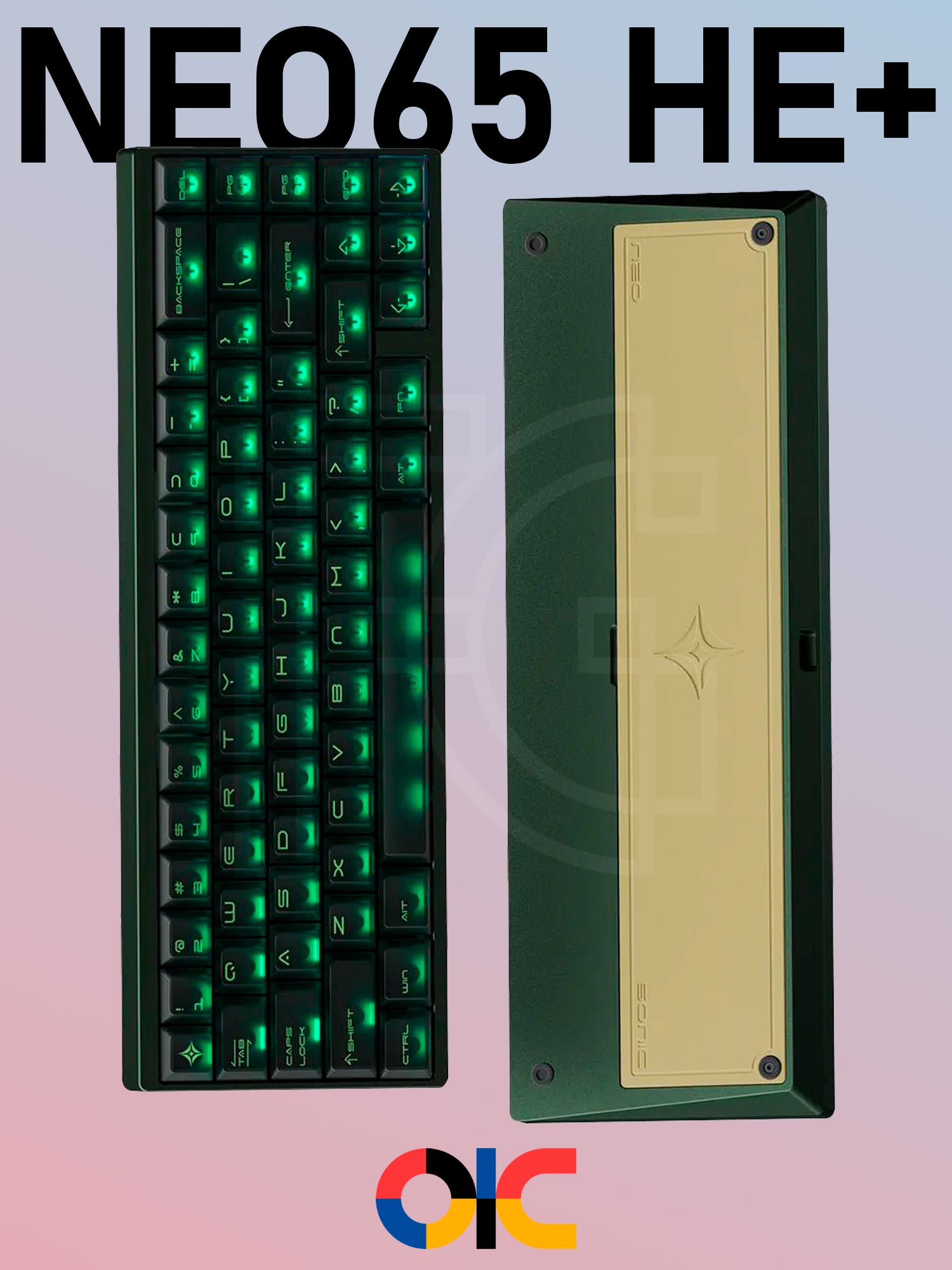 Магнитная клавиатура QWERTYKEYS NEO65 Sonic HE+ Anodized Green ...