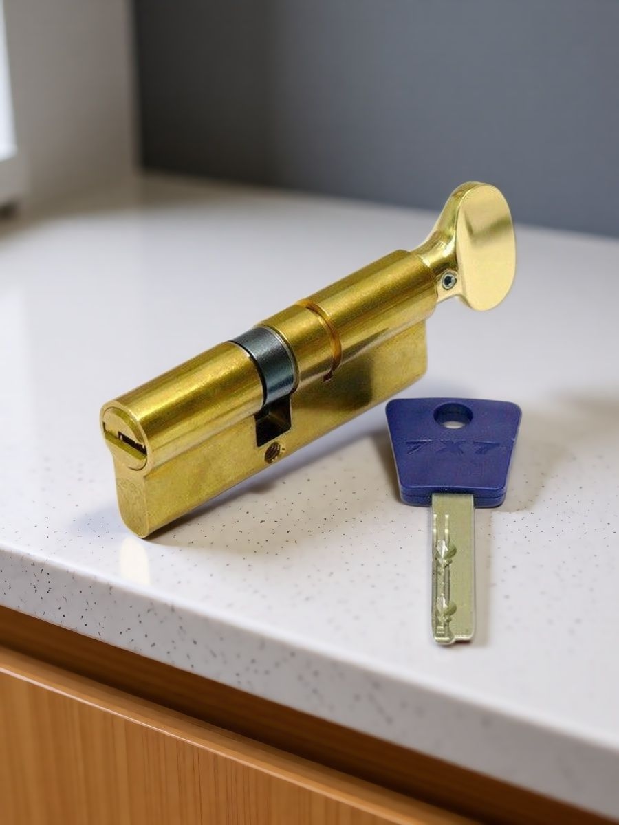 Цилиндр дверной Mul-T-Lock 7x7 (90мм 50Верт.*40) ключ-вертушка , золото ...