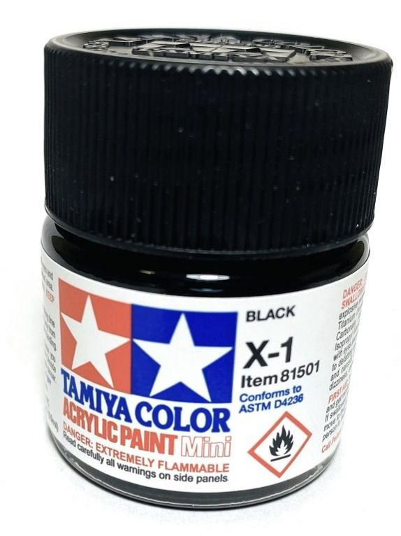 Tamiya 81501 Акриловая краска X-1 Black (Черная глянцевая) 10 мл купить ...