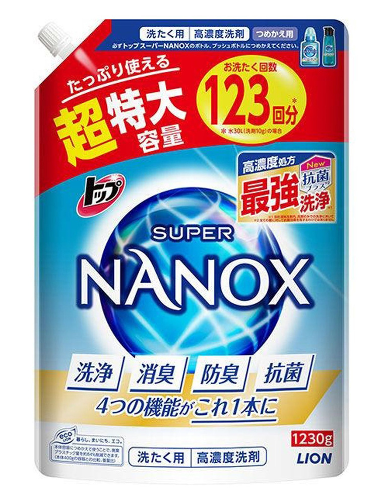 LION / Гель для стирки "TOP Super NANOX" (концентрат) 1230 г - купить с доставкой по выгодным ...