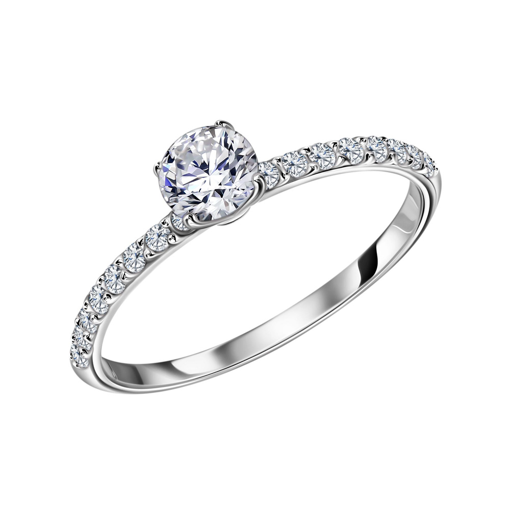 Кольцо из серебра 925 пробы с фианитами - купить с доставкой по ...