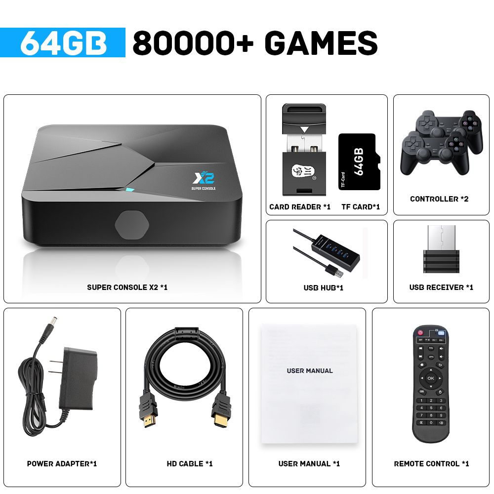KinHank Super Console X2 4K портативные игровые приставки 100000 ретро ...