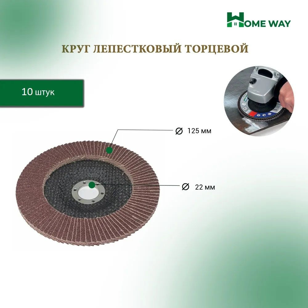 Home Way Круг шлифовальный 125 x 10 x 22; 80 зуб.; P36 купить на OZON ...