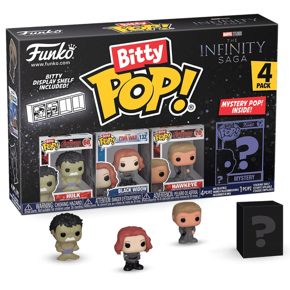 Фигурки Funko Bitty POP! Marvel Infinity Saga S2 Hulk+Black Widow+Hawkeye+Mystery (1 of 4) 4PK ...