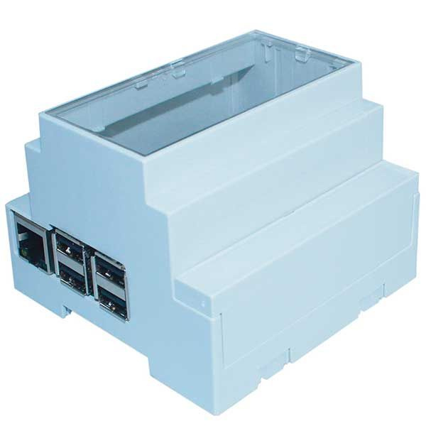 Корпус микрокомпьютера RPi DIN Rail Enclosure with Clear Lid-Корпус ...