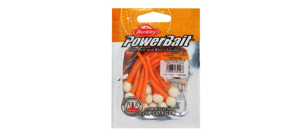 Мягкая приманка Berkley PowerBait Power Floating Mice Tails 3"/8см Glow ...