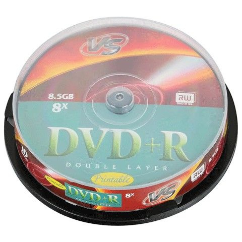 Диск DVD+R VS 8, 5Gb 8x cake box 10 Double Layer Printable - купить с доставкой по выгодным ...