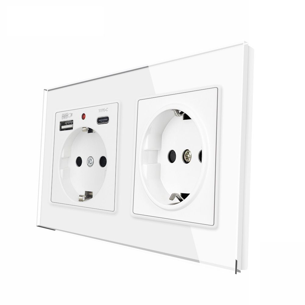Двойная белая розетка с Usb и Type C портами купить по низкой цене в интернет магазине Ozon