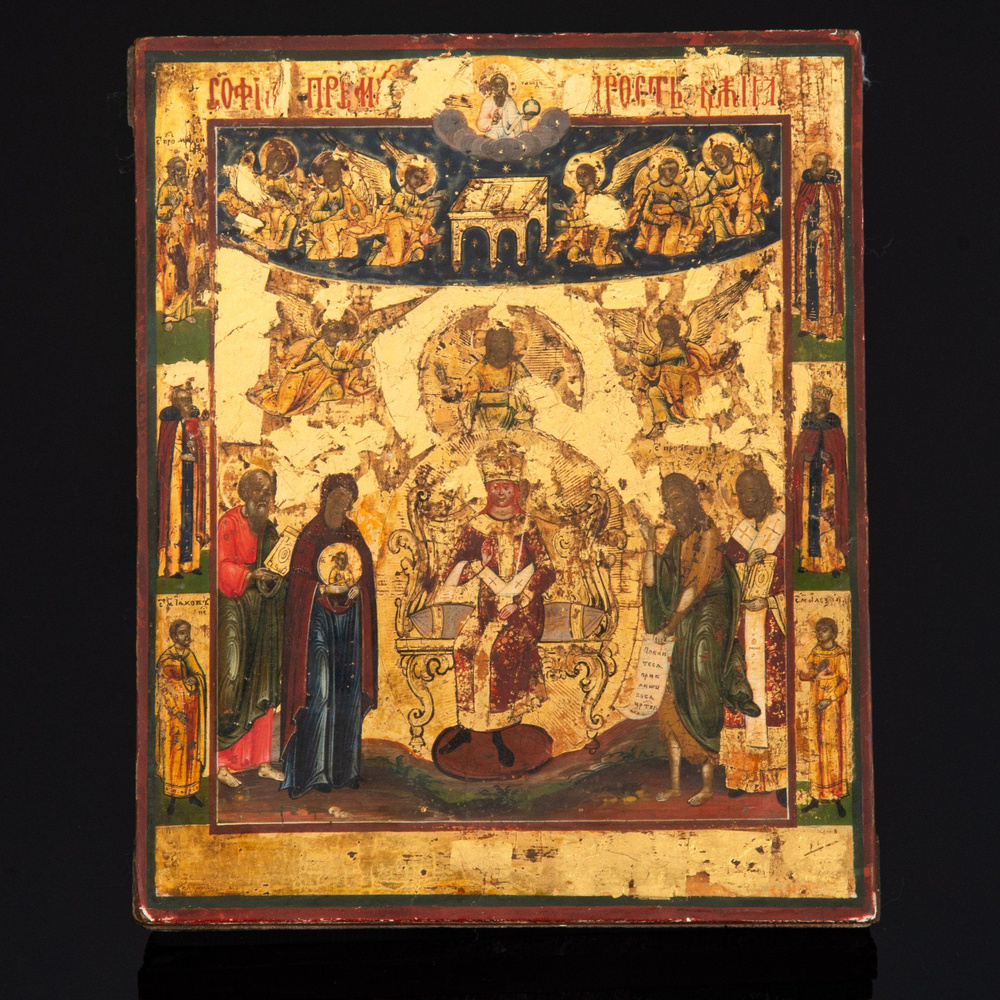 Икона София Премудрость Божия, дерево, темпера, золочение, Российская империя, 1850-1900 гг ...