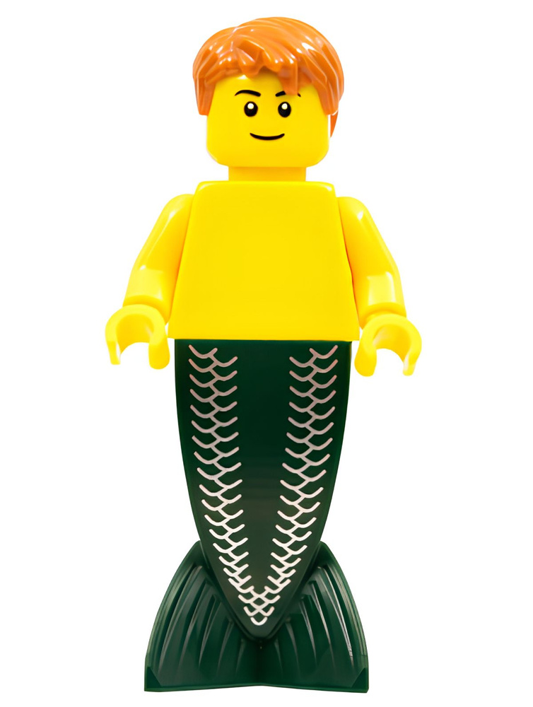 Минифигурка Lego Pirates Merman - Dark Orange Hair, Black Eyebrows ...