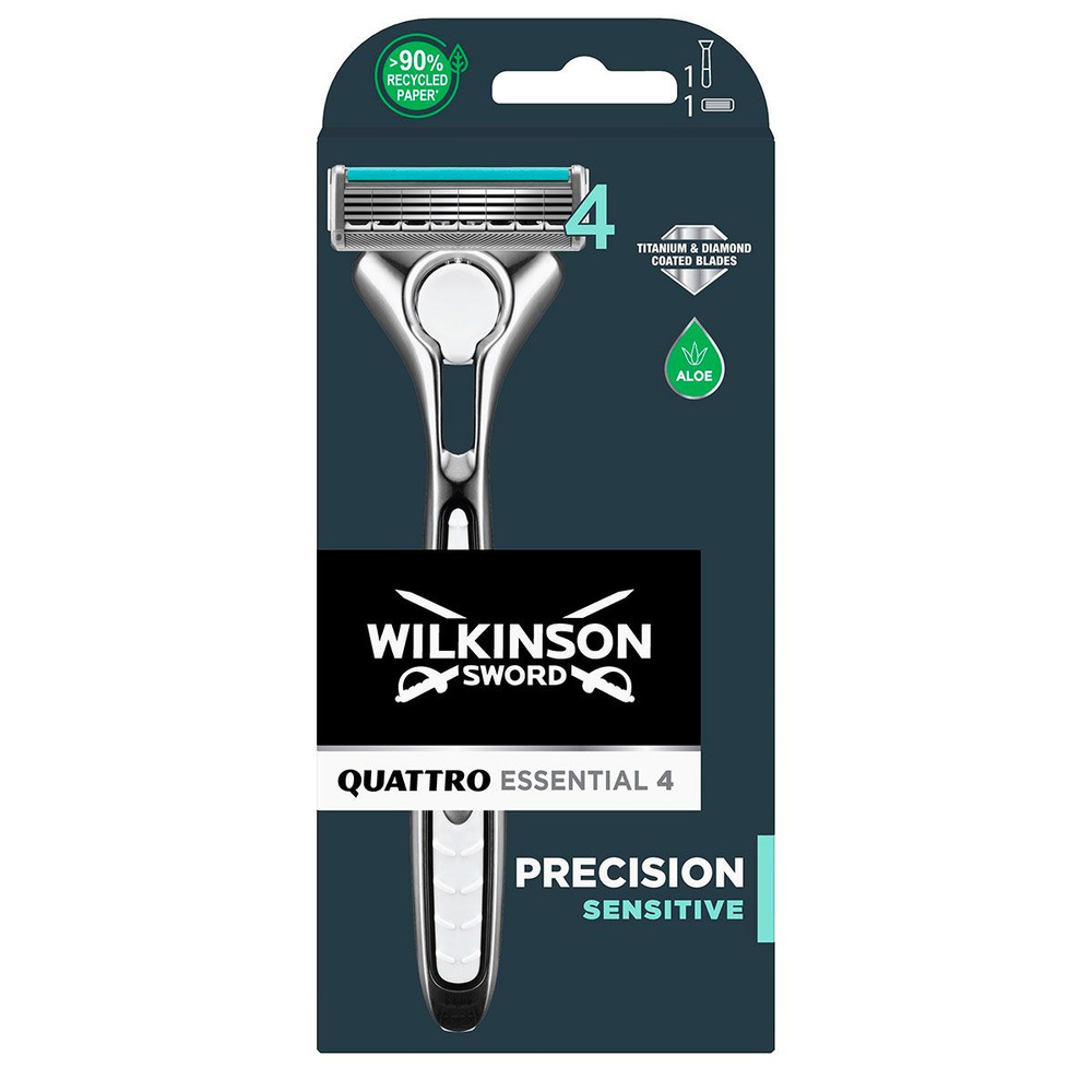 Wilkinson Sword Бритва QUATTRO Titanium Essential Sensitive (1 станок ...