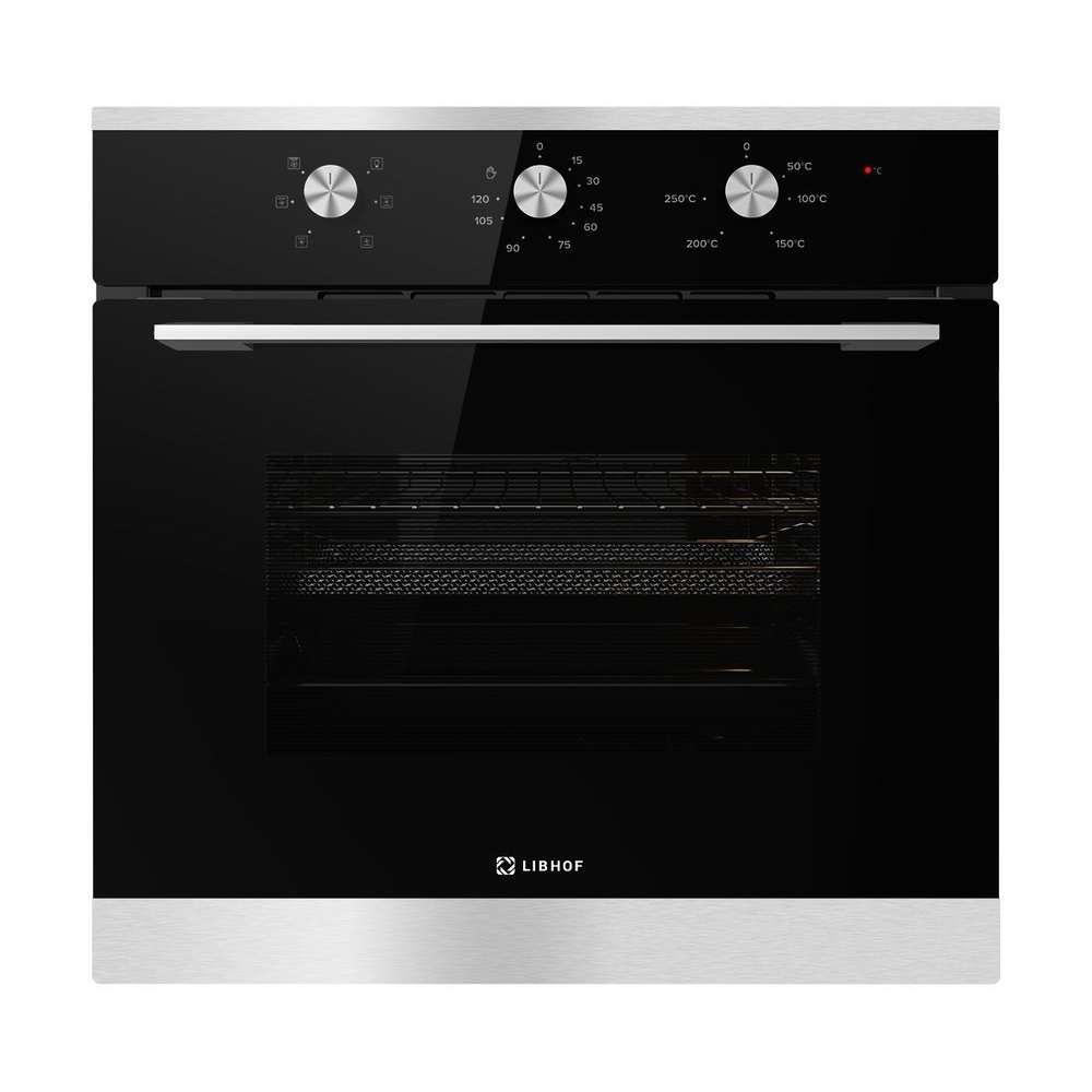 Духовой шкаф электрический встраиваемый Libhof DSM-6063 black-silver / 6 режимов / гриль и ...