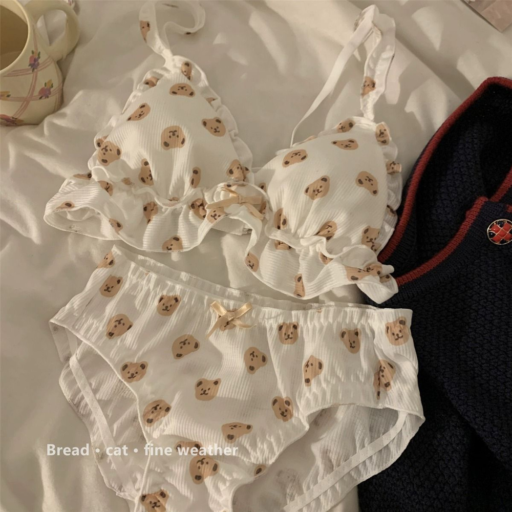 Комплект белья Женский SYJWY белый Пряжка Хлопок, Нейлон Бахрома, Капюшон, размер 70A, 70B ...