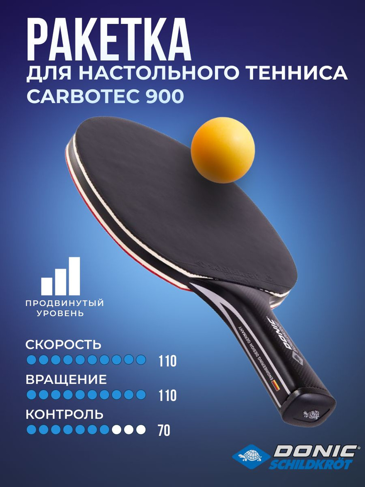 Ракетка для настольного тенниса Carbotec 900, carbon купить на OZON по ...
