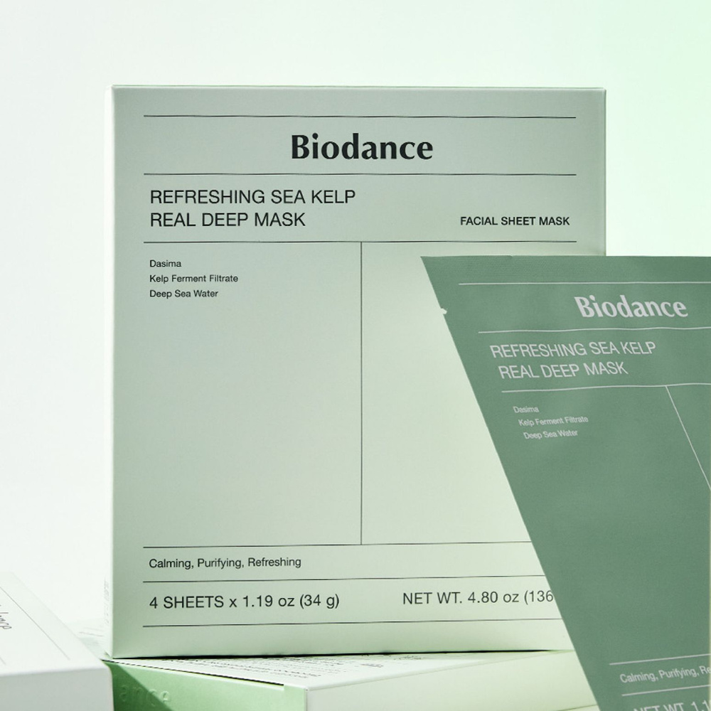 BIODANCE Успокаивающая гидрогелевая маска для лица Refreshing Sea Kelp ...