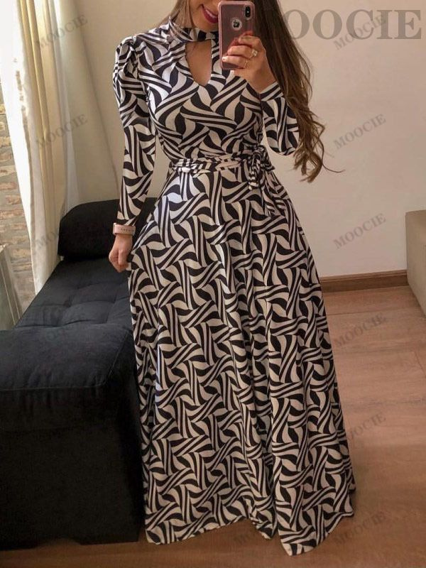 Платье Женский MOOCIE черный меланж Повседневный Длинный Полиэфирное волокно, размер 54 с ...